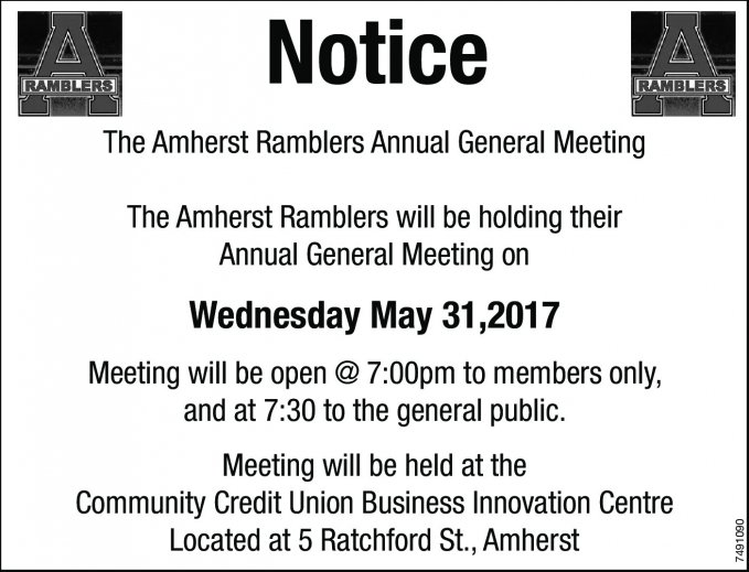 Amherst Ramblers Junior A Hockey Club powered by GOALLINE.ca